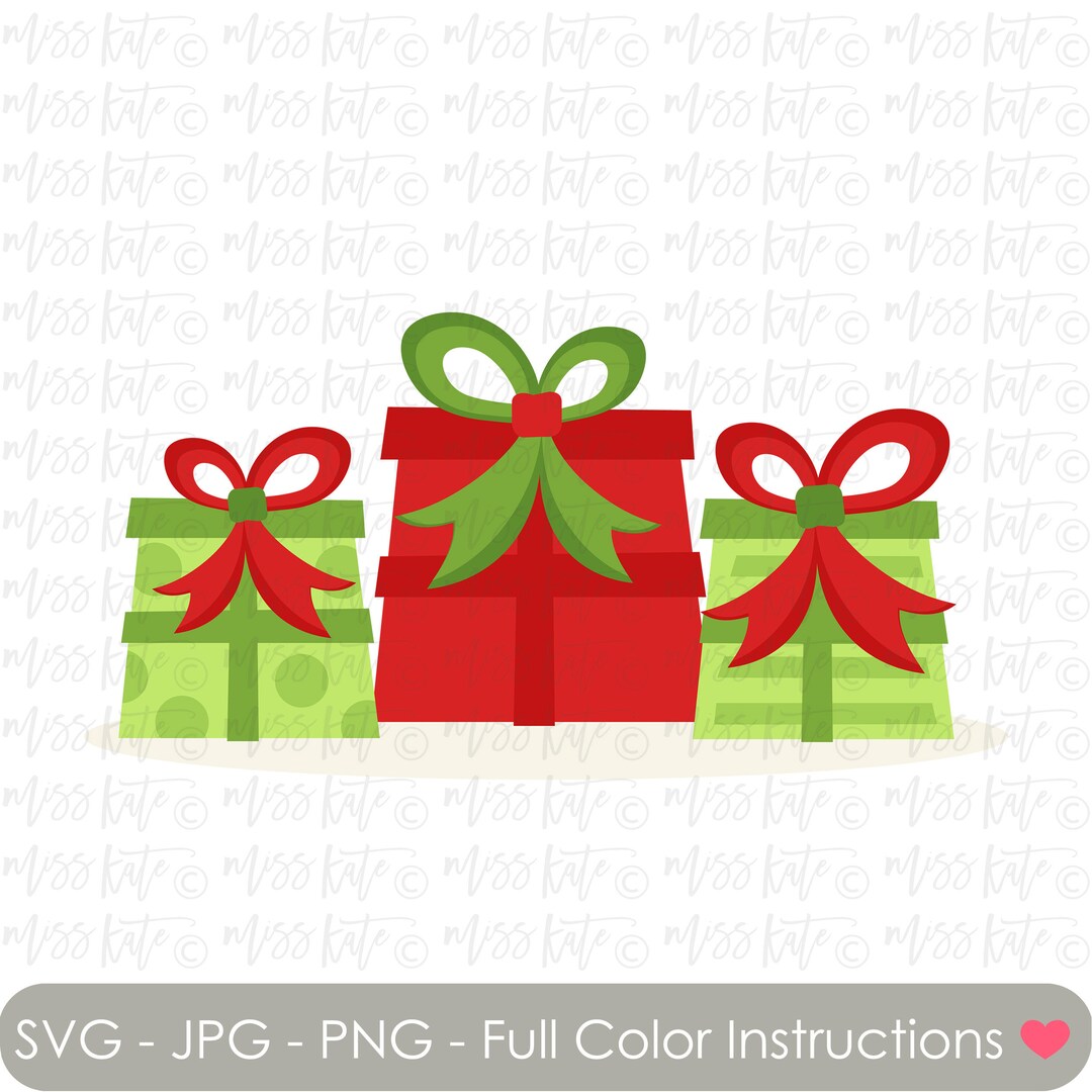 Christmas Gifts - SVG PNG JPG Files for Christmas Eve Happy Holidays ...