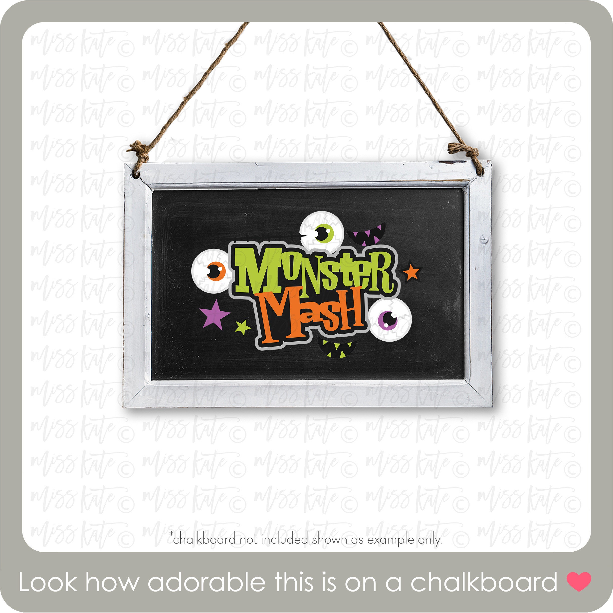 Monster Mash Title SVG PNG JPG Files for Spooky Scary Eyeballs Stars ...