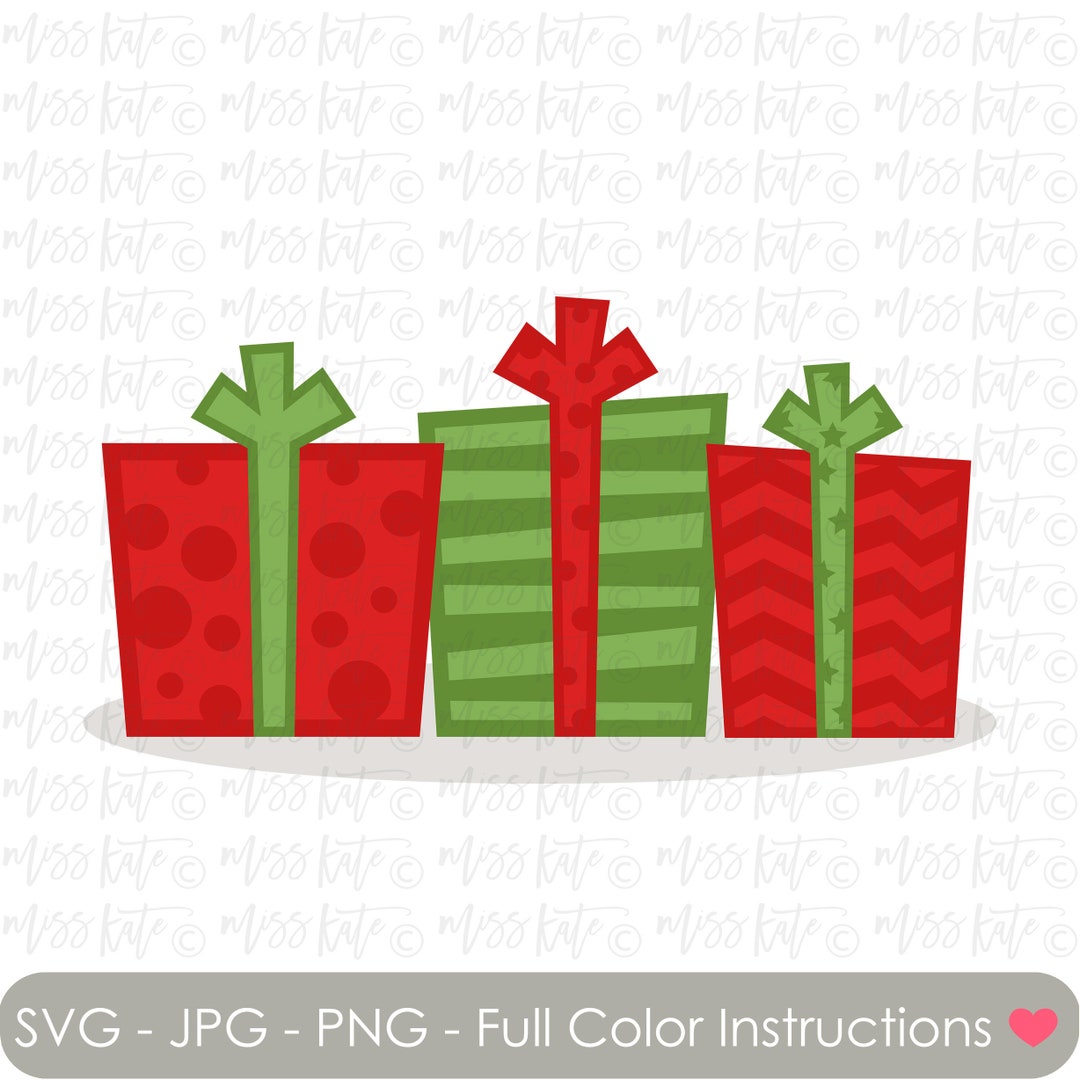 Christmas Presents SVG PNG JPG Files for Eve Happy Holidays - Etsy