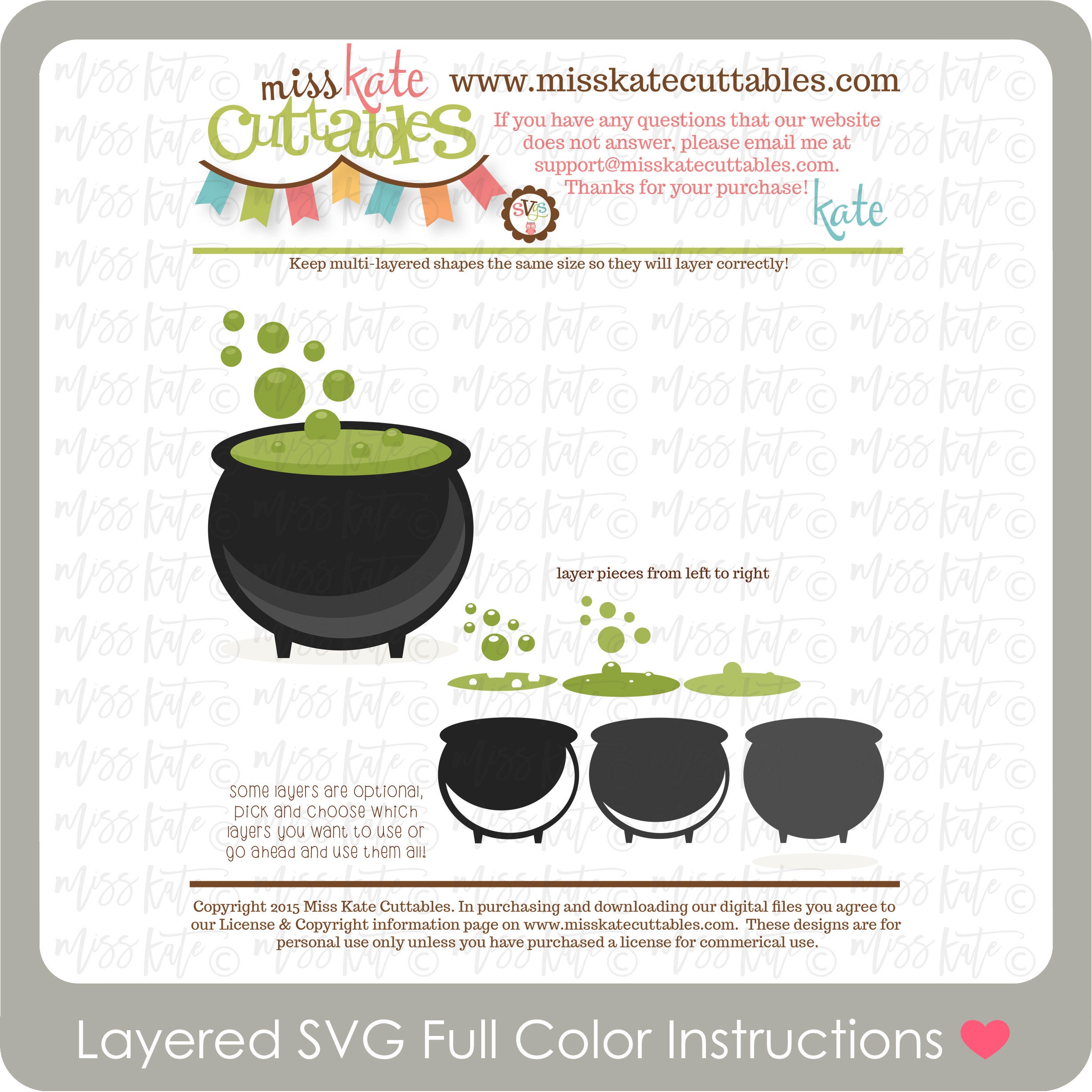 Cauldron - SVG PNG JPG Files for Spooky Scary Candy Pumpkin Witch Green ...