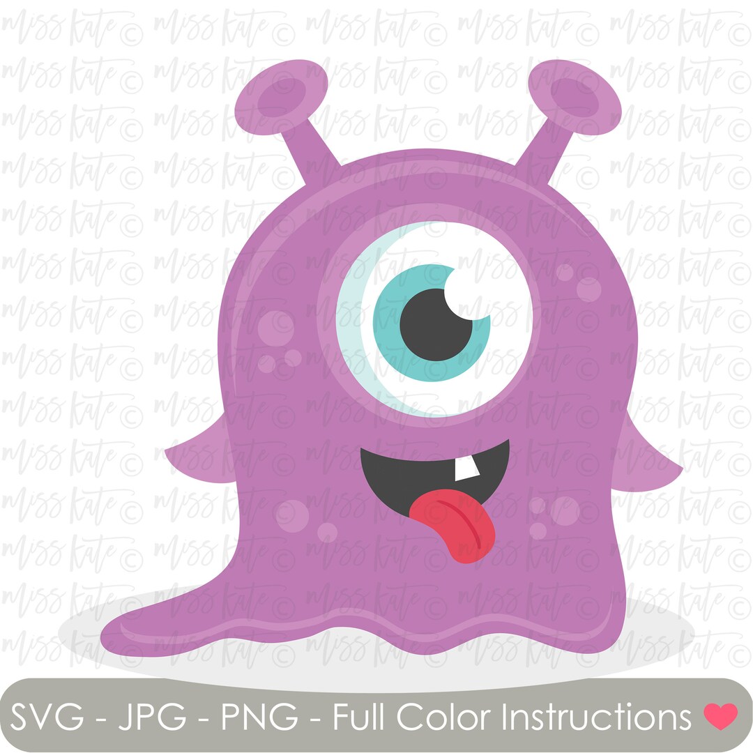 Purple Baby Monster - SVG PNG JPG Files *for Very Spooky Scary Gooey ...