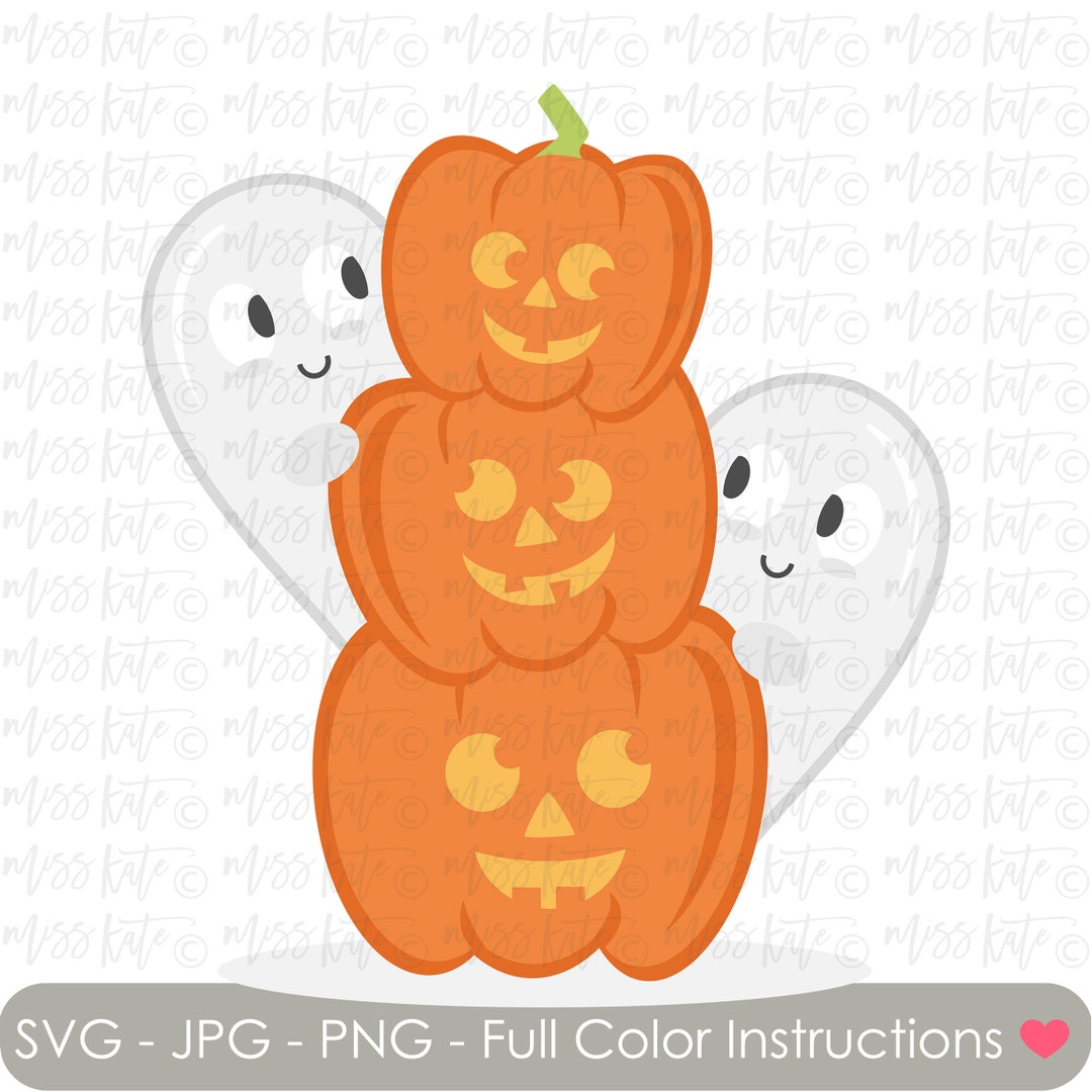 Pumpkins With Ghosts - SVG PNG JPG Files *for Very Spooky Scary Jack O ...