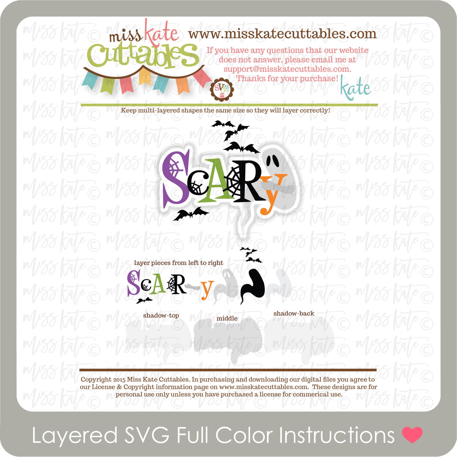 Scary Title 1 - SVG PNG JPG Files *for Very Spooky Scary Ghost Bat ...