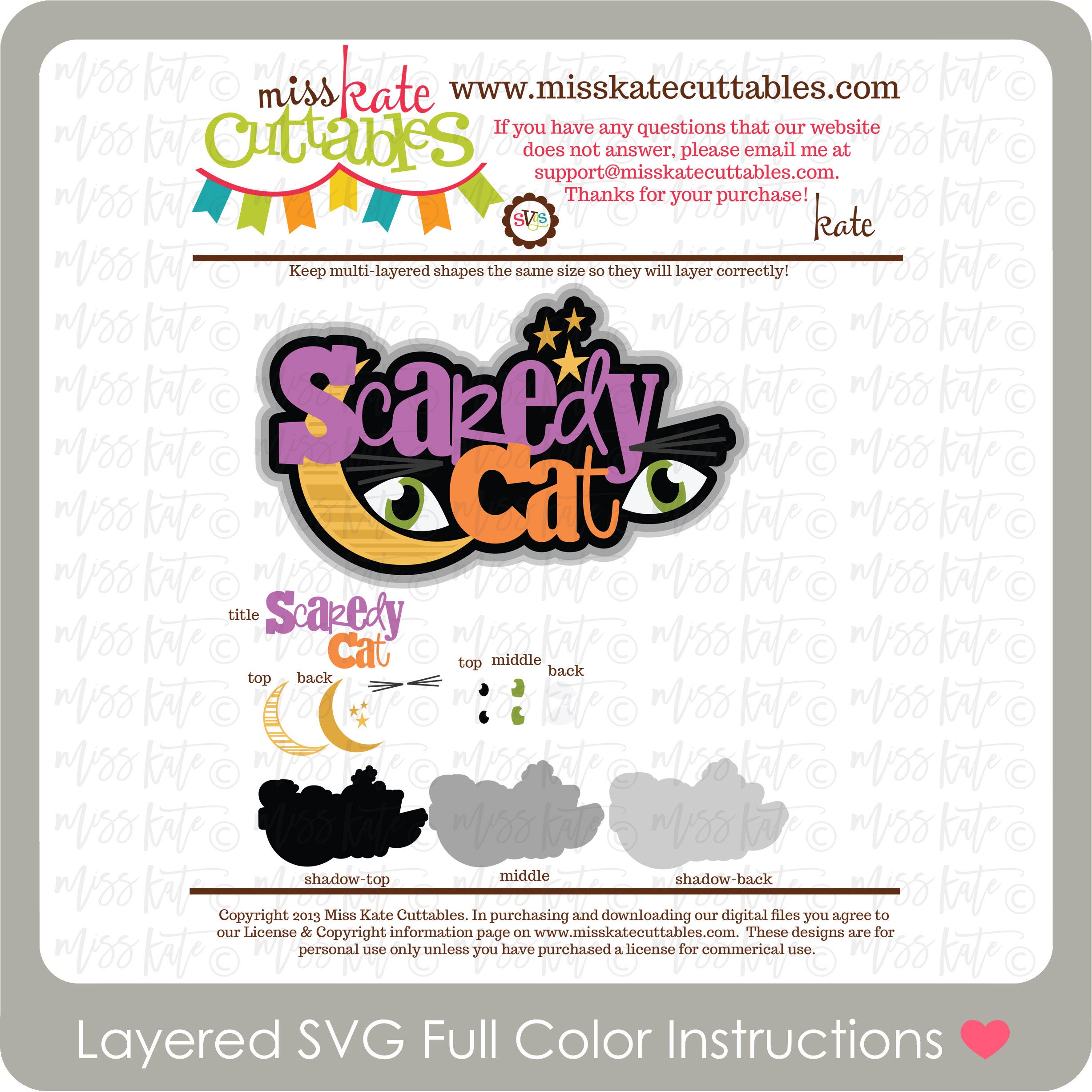 Scaredy Cat Title - SVG PNG JPG Files *for Very Spooky Scary Black Cat ...