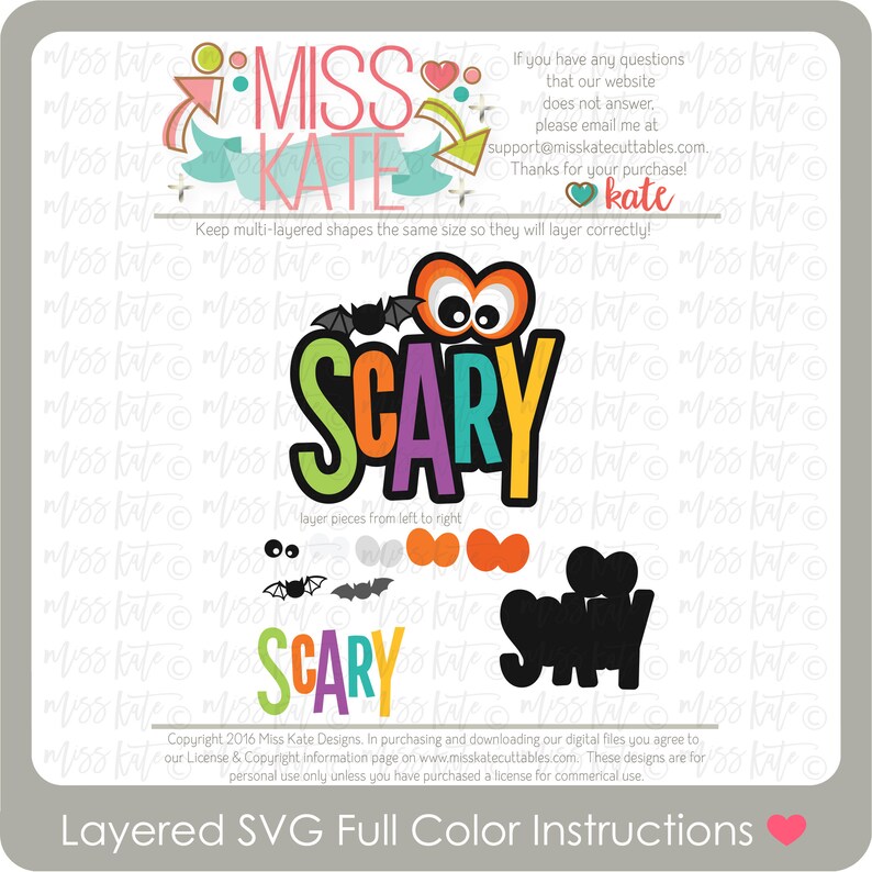 Scary Title 2 - SVG PNG JPG Files *for Very Spooky Scary Eyes Bat ...