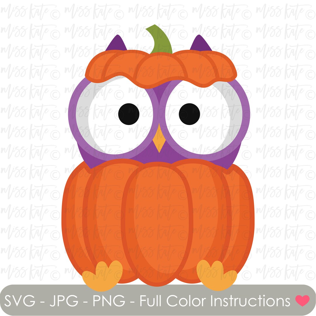 Halloween Owl in Pumpkin- SVG PNG JPG Files *for Spooky Scary Haunted ...