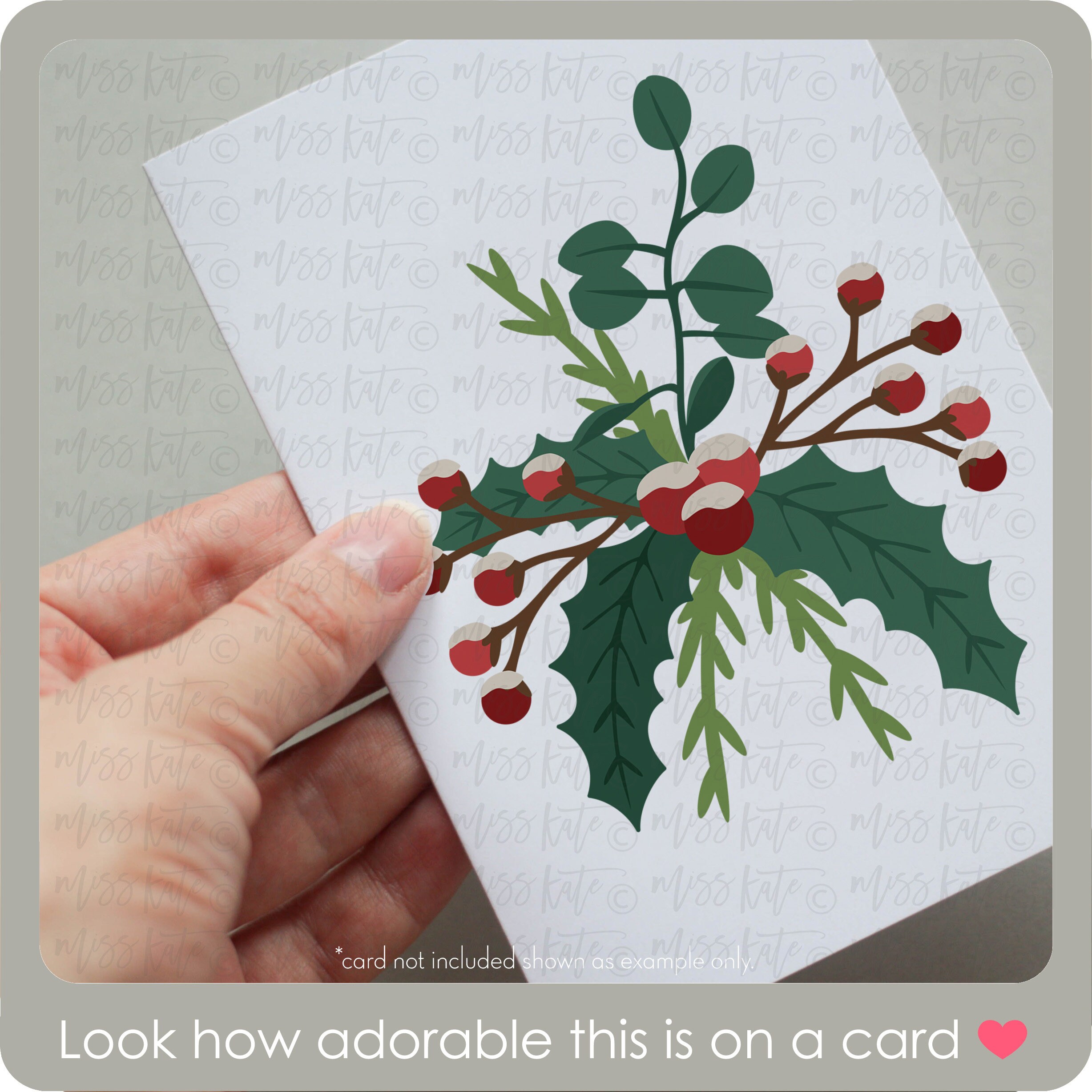 Christmas Holly SVG PNG JPG Files for Christmas Eve Happy Holidays ...