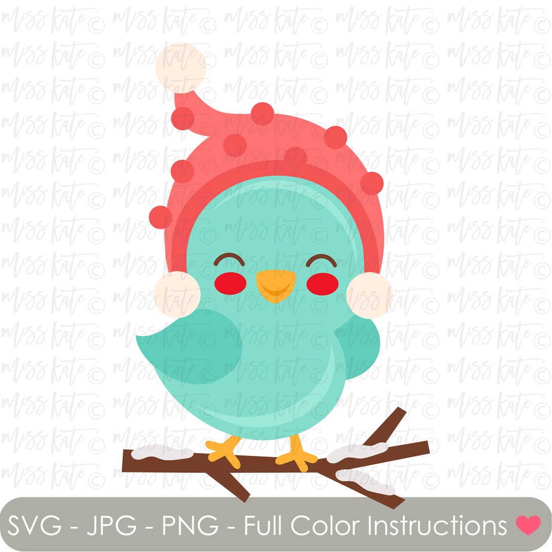 Christmas Bird - SVG PNG JPG Files for Christmas Eve Holidays Santa ...