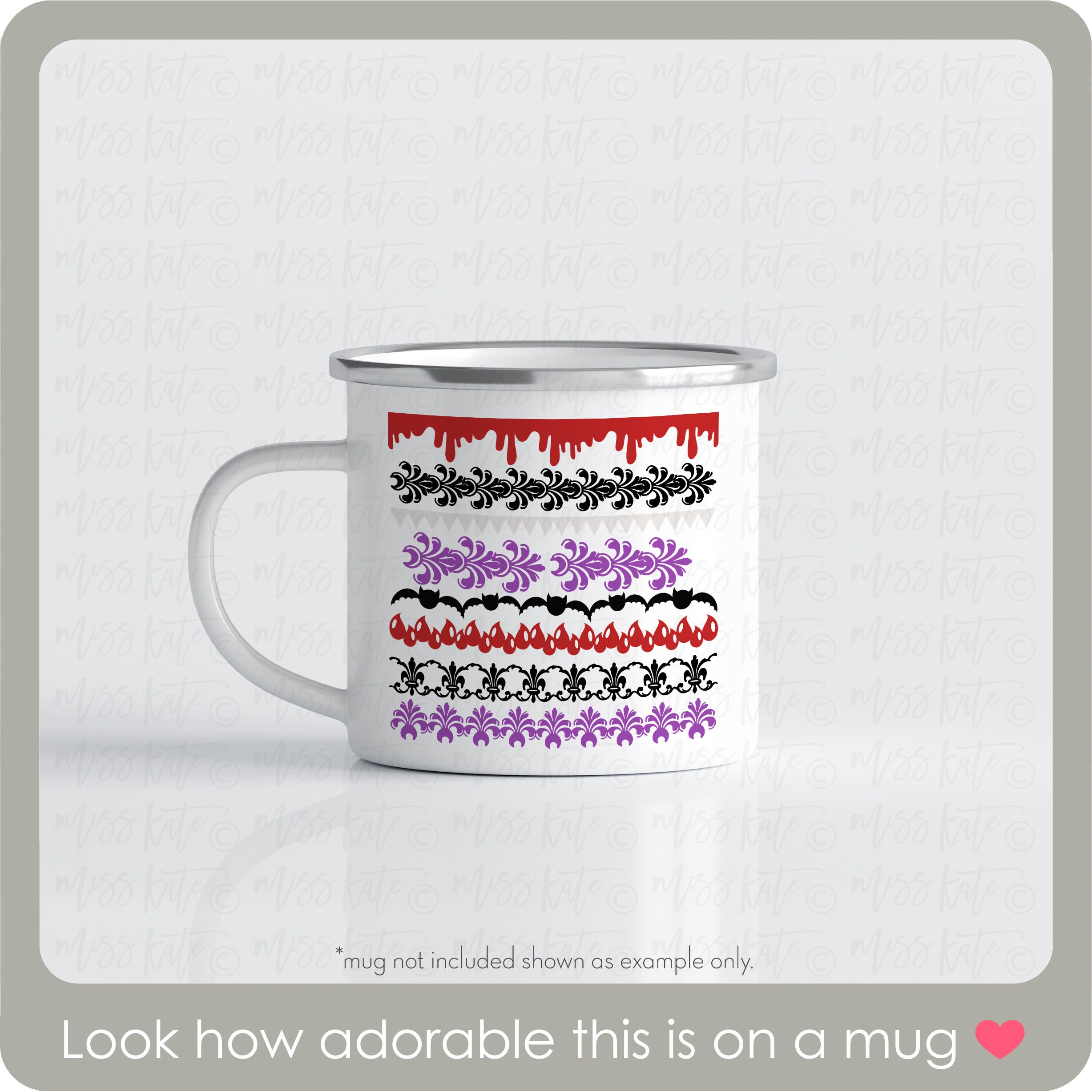 Vampire Borders - SVG PNG JPG Files *for Very Spooky Scary Vampire Bat ...