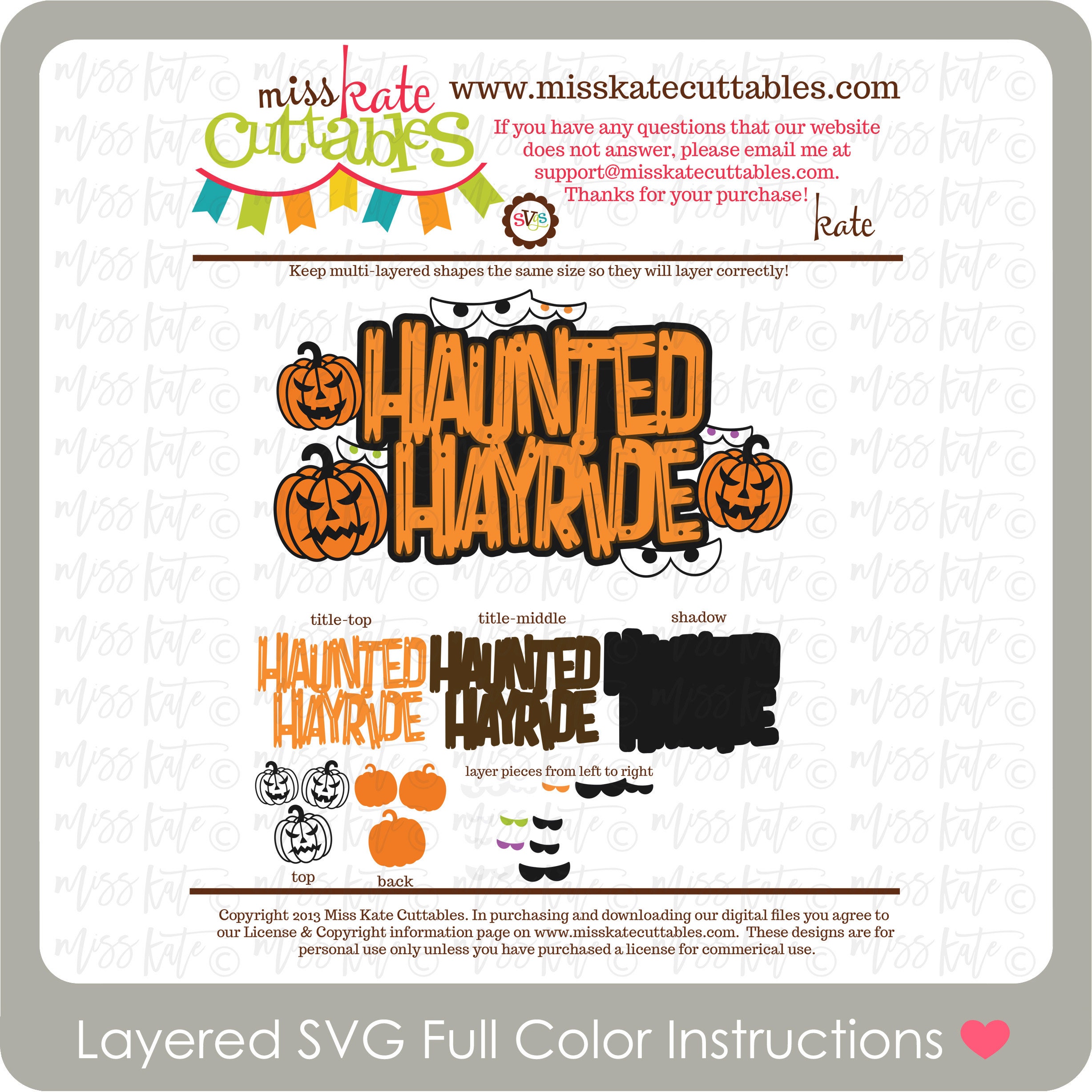 Haunted Hayride Title SVG PNG JPG Files for Spooky Scary Haunted House ...