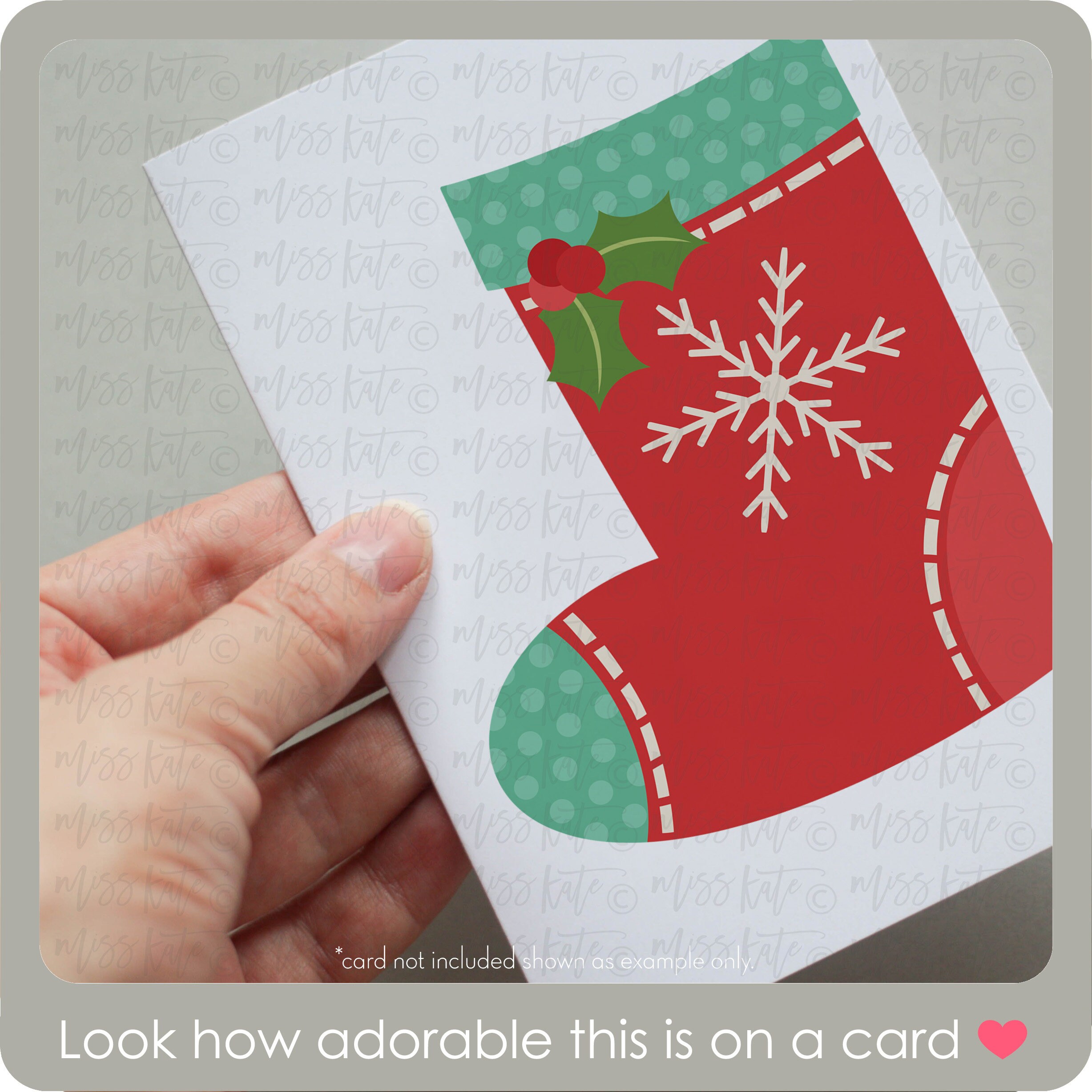 Christmas Stocking SVG PNG JPG Files for Eve Happy Holidays Santa Snow ...