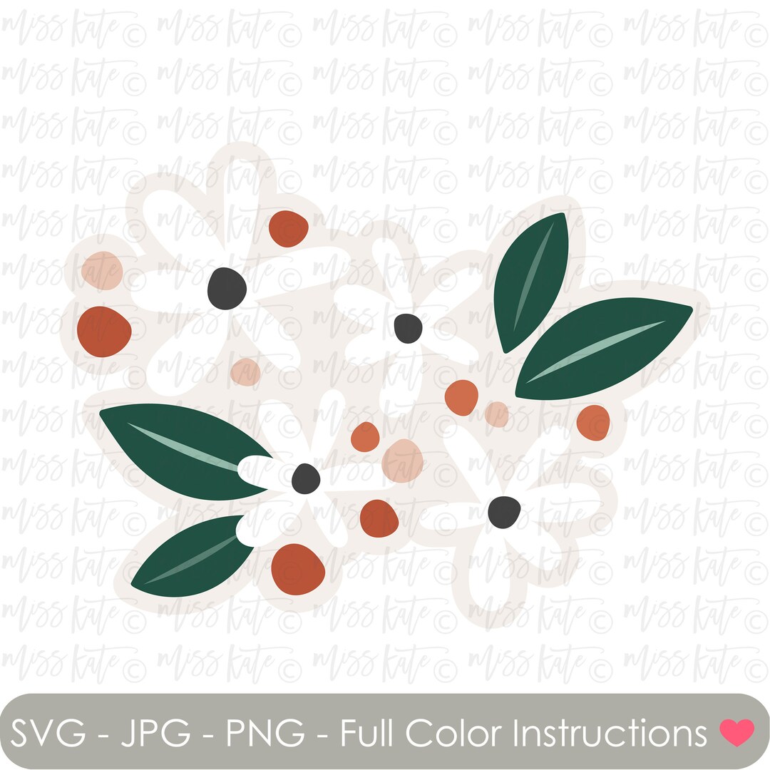 Christmas Flower Group - SVG PNG JPG Files for Christmas Eve Happy ...