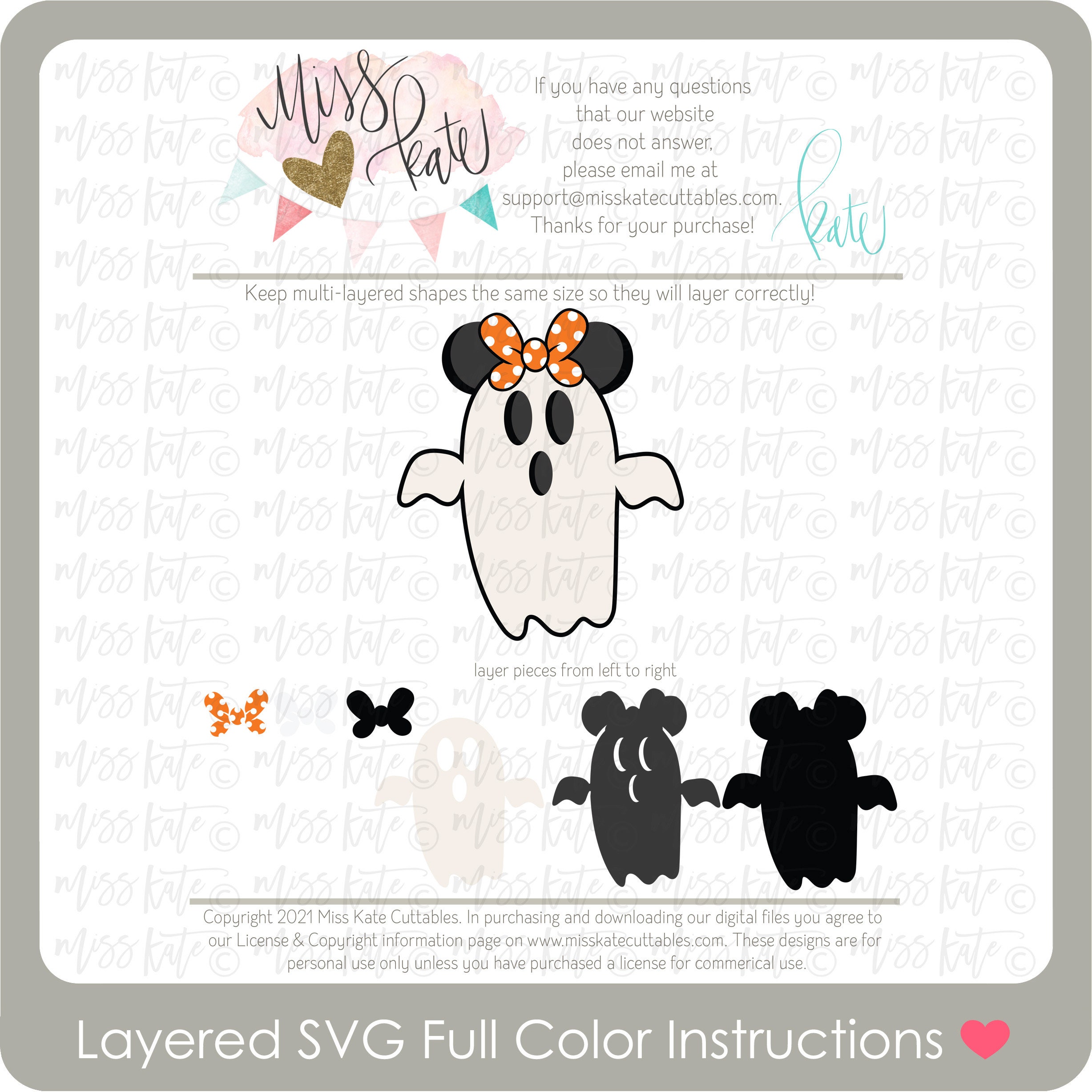 Girl Mouse Ghost SVG PNG JPG Files for Spooky Scary Ghost - Etsy