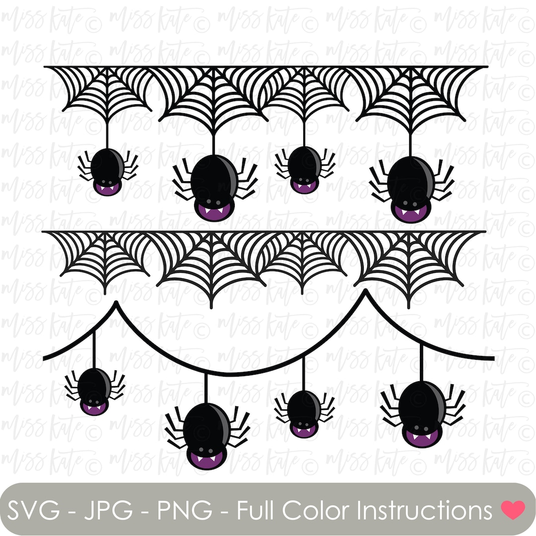 Spider Borders SVG PNG JPG Files for Very Spooky Scary Spider Web Legs ...