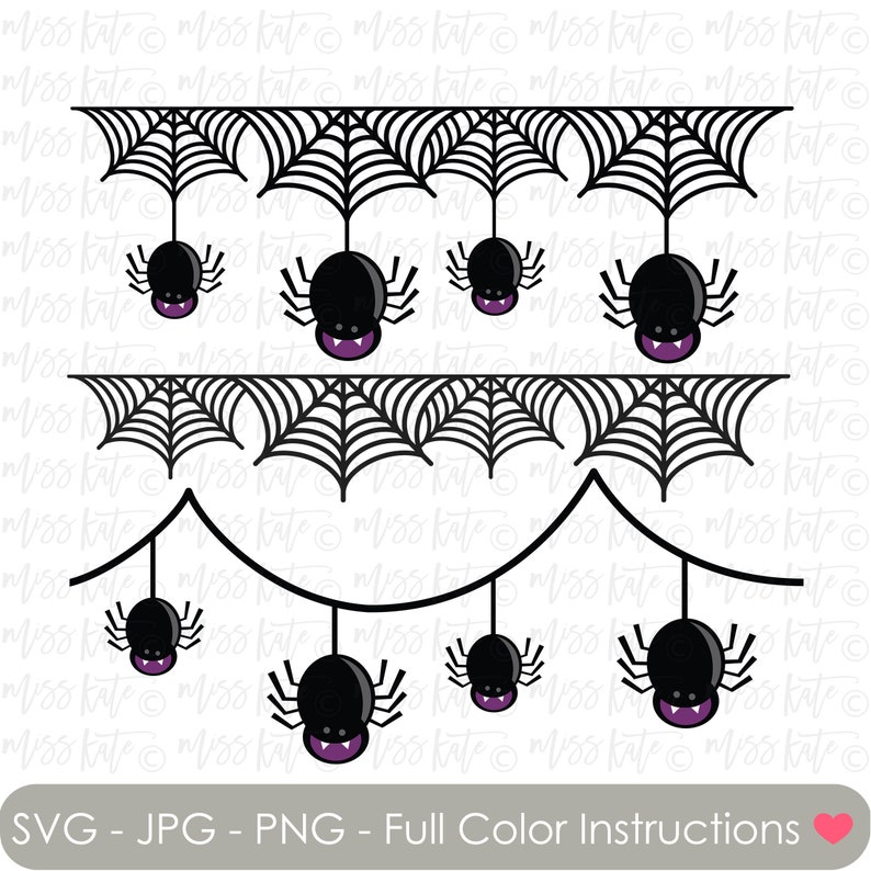Spider Borders SVG PNG JPG Files for Very Spooky Scary Spider Web Legs ...