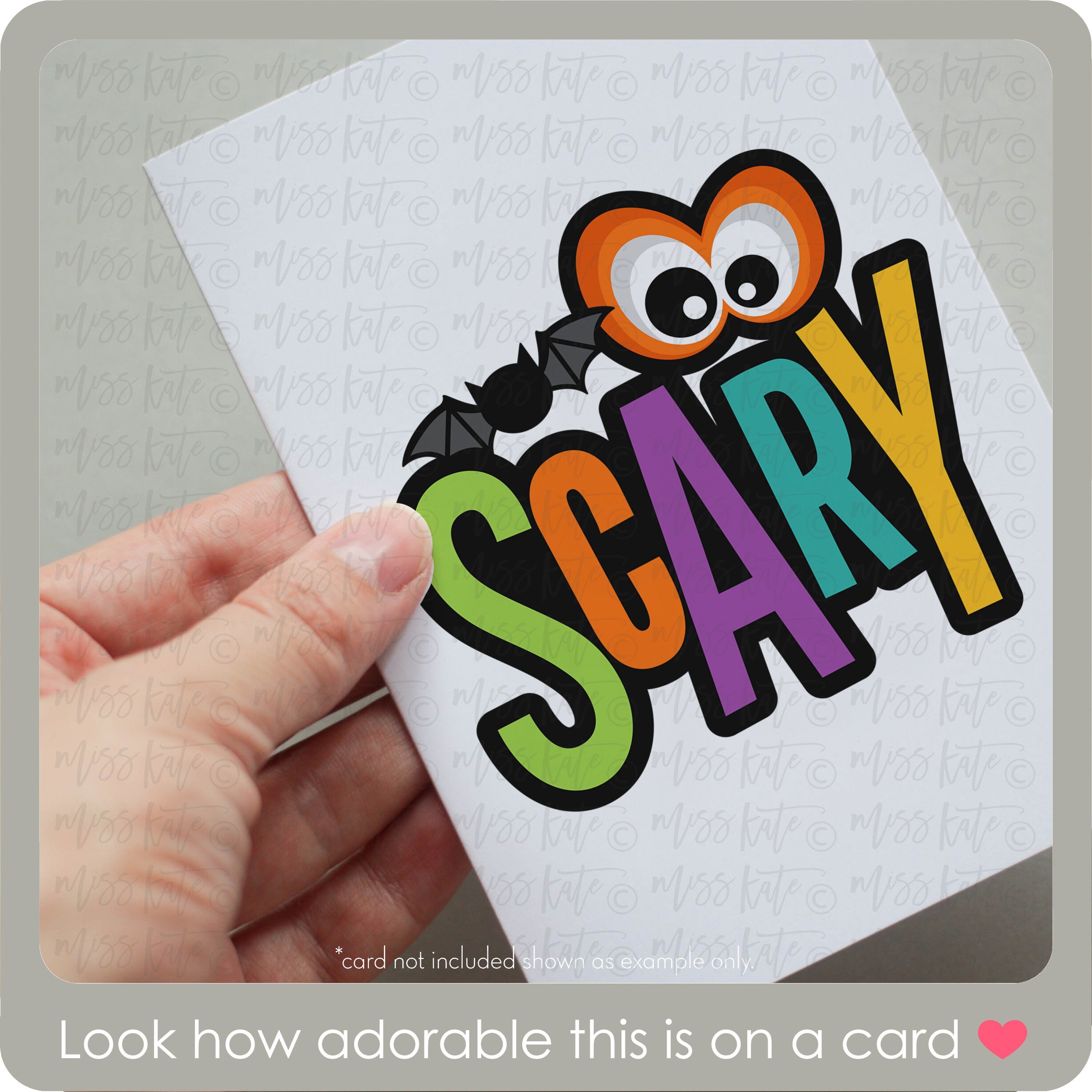 Scary Title 2 - SVG PNG JPG Files *for Very Spooky Scary Eyes Bat ...