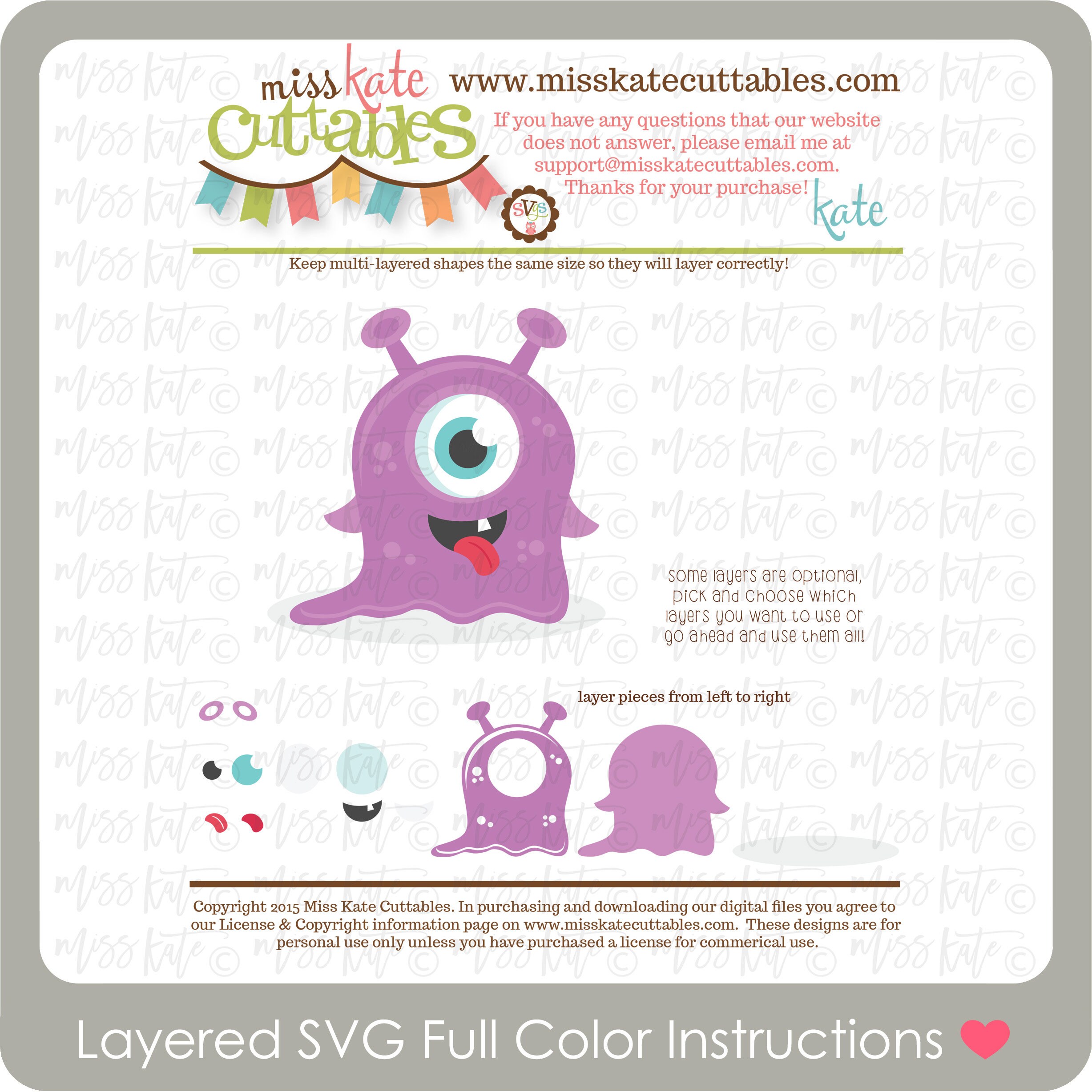 Purple Baby Monster - SVG PNG JPG Files *for Very Spooky Scary Gooey ...