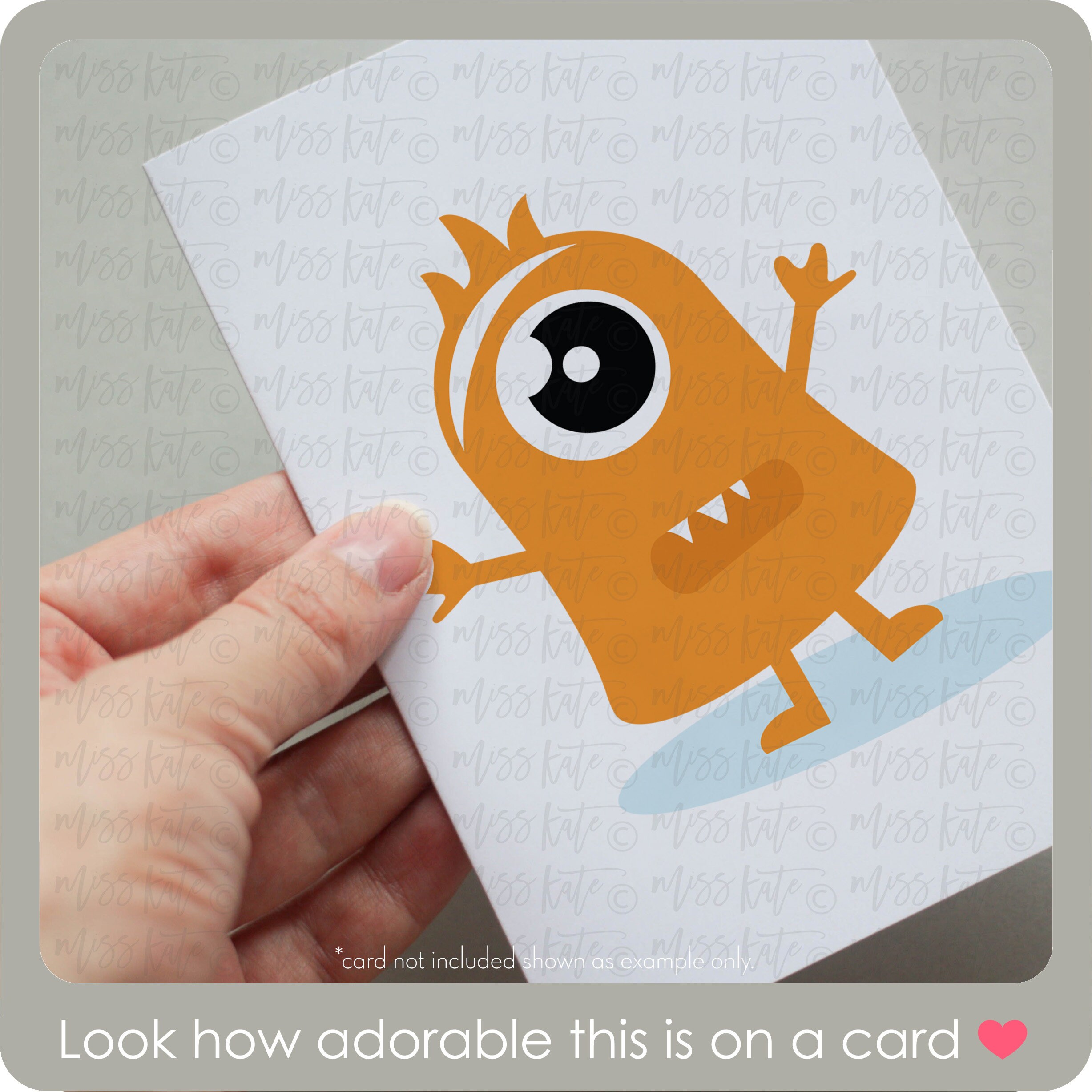 Monster SVG PNG JPG Files for Spooky Scary Eyeball Orange Sharp Teeth ...