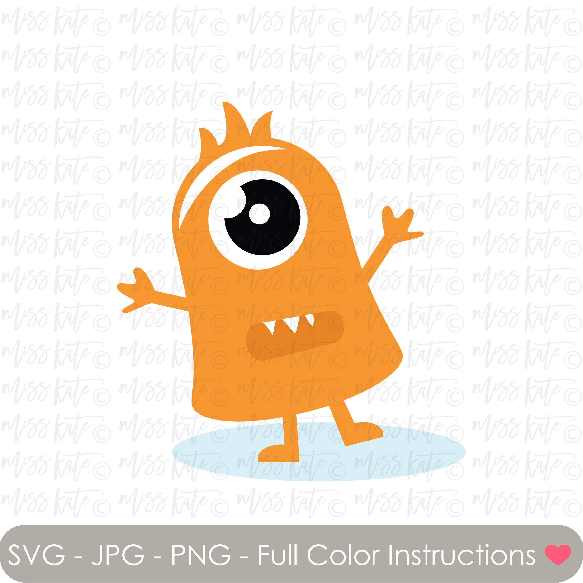 Cute Orange Monster Clipart
