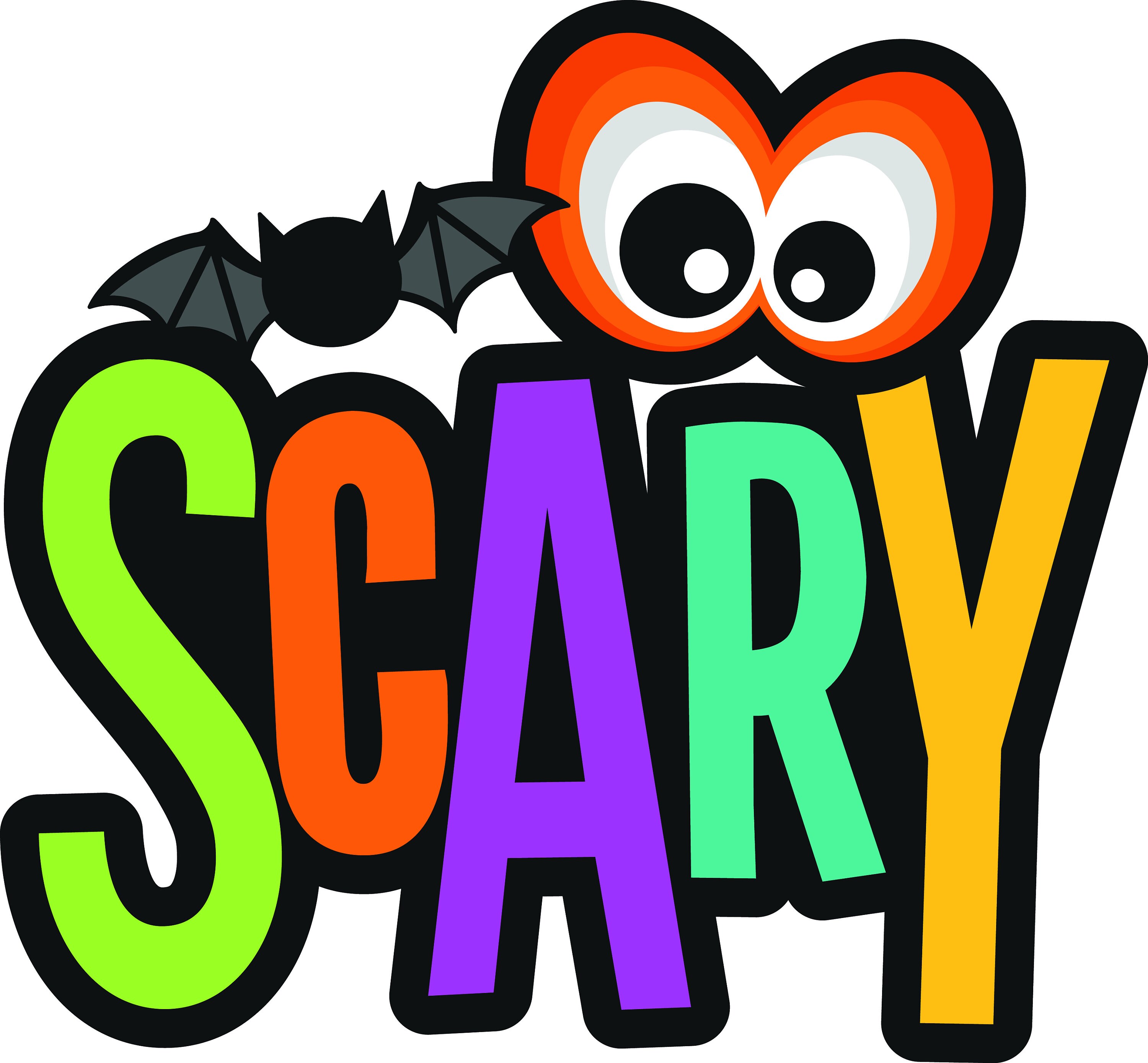 Scary Title 2 - SVG PNG JPG Files *for Very Spooky Scary Eyes Bat ...