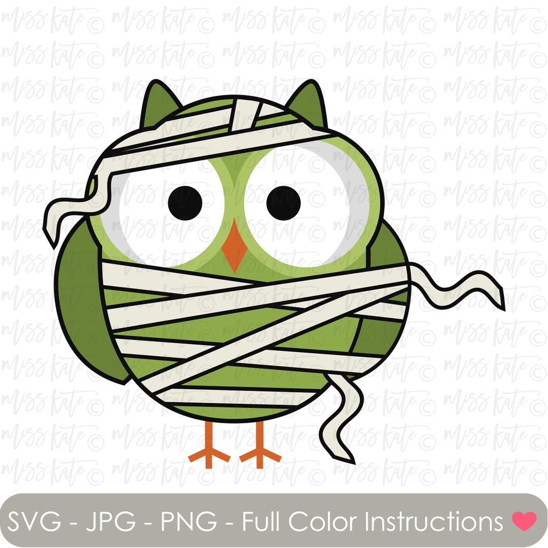 Halloween Mummy Owl - SVG PNG JPG Files *for Spooky Scary Haunted House ...