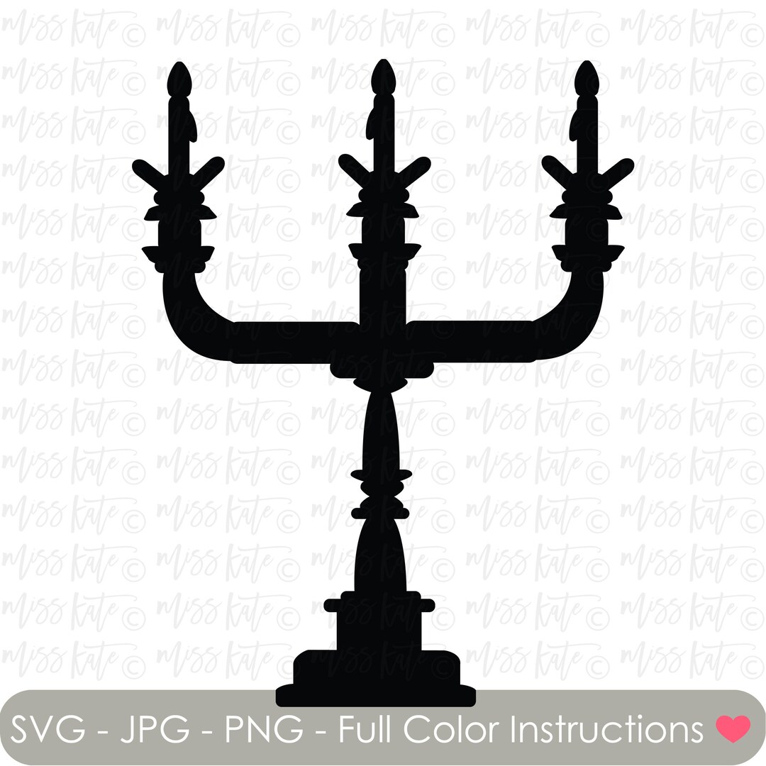 Candelabra - SVG PNG JPG Files *for Spooky Scary Witch Candle Pumpkin ...