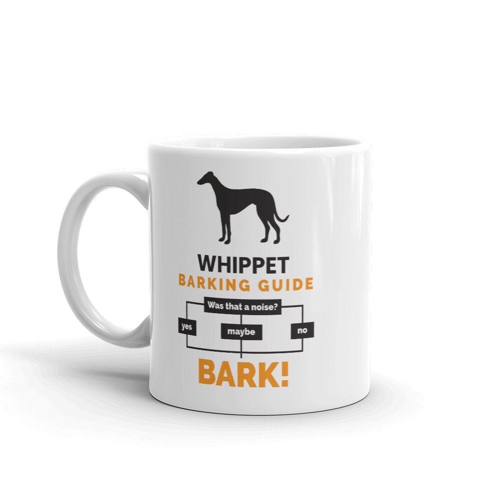 Whippet Barking Guide, Dog Breed Bark, Dog Silhouette, White Glossy ...