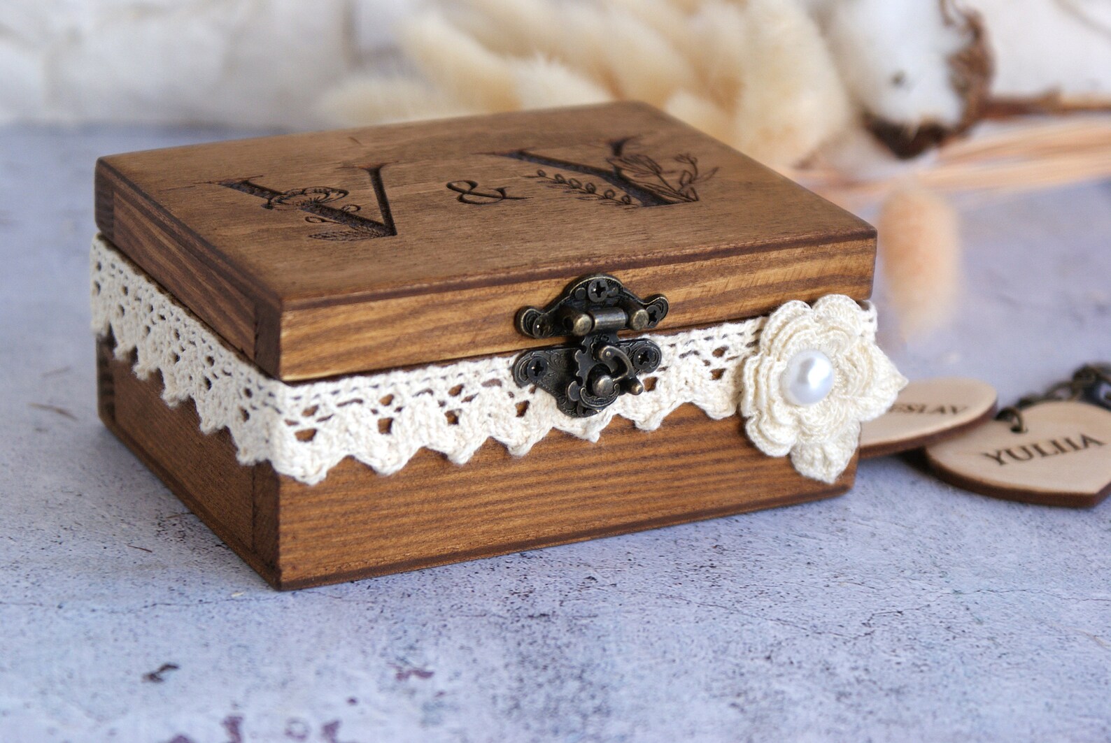Custom Wedding Ring Box wild Flowers Box for - Etsy