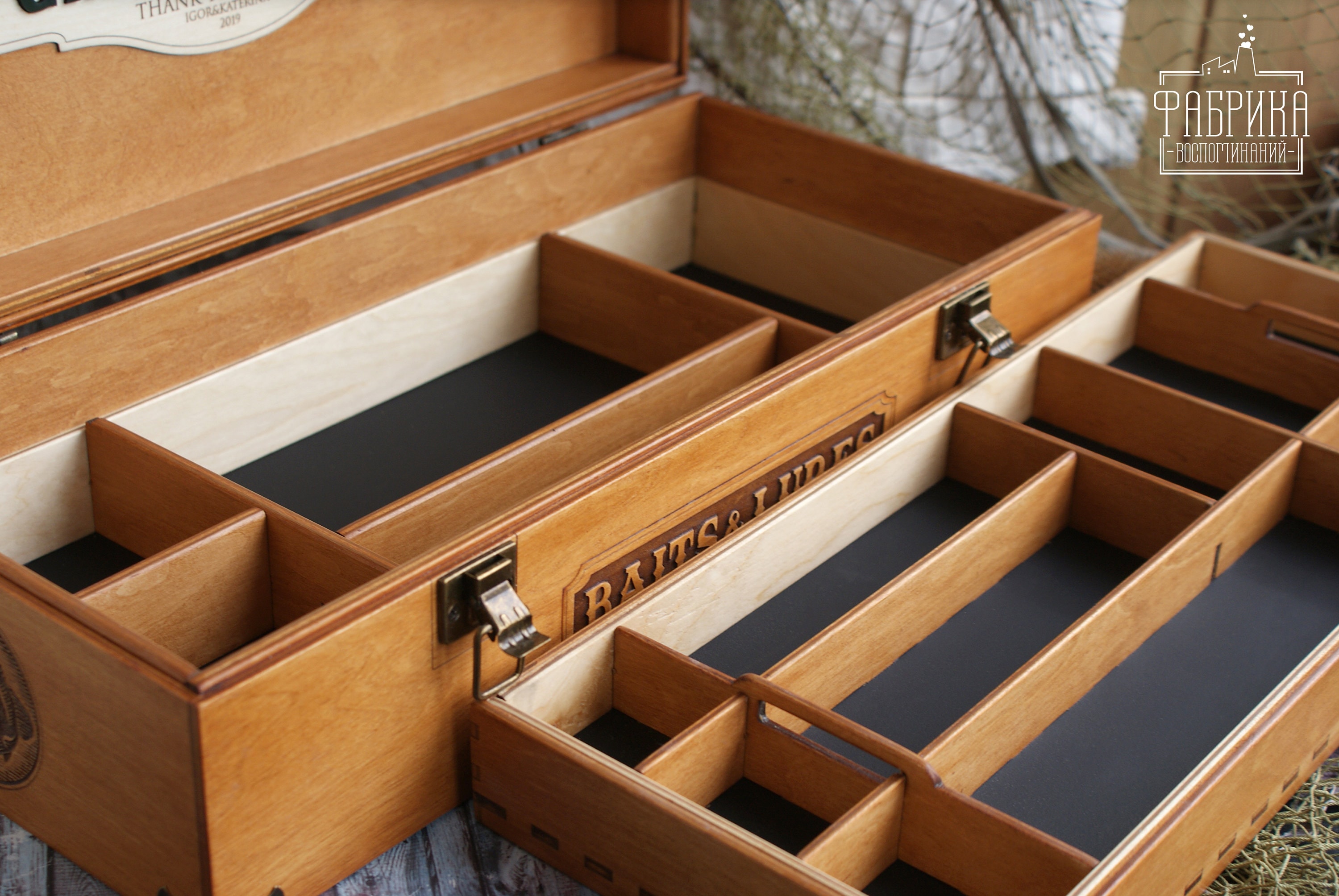 Customized 100% Handmade Fishing Wooden Tackle Box baits - Etsy