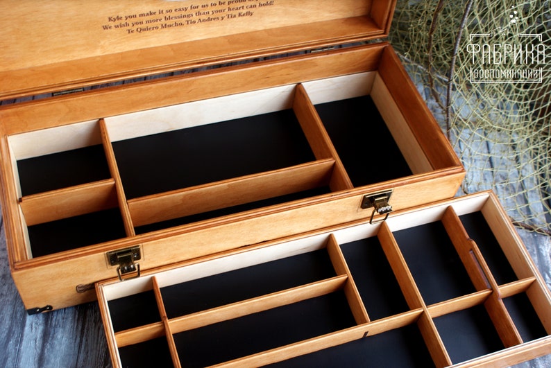 Personalized Handmade Wood Fishing Tackle Box mr. - Etsy