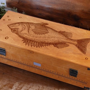 Personalized 100% Handmade Wooden Fishing Tackle Box Rockfish, VIP Gift ...