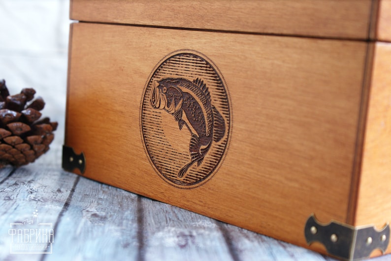 Customized 100% Handmade Fishing Wooden Tackle Box "baits & Lures ...