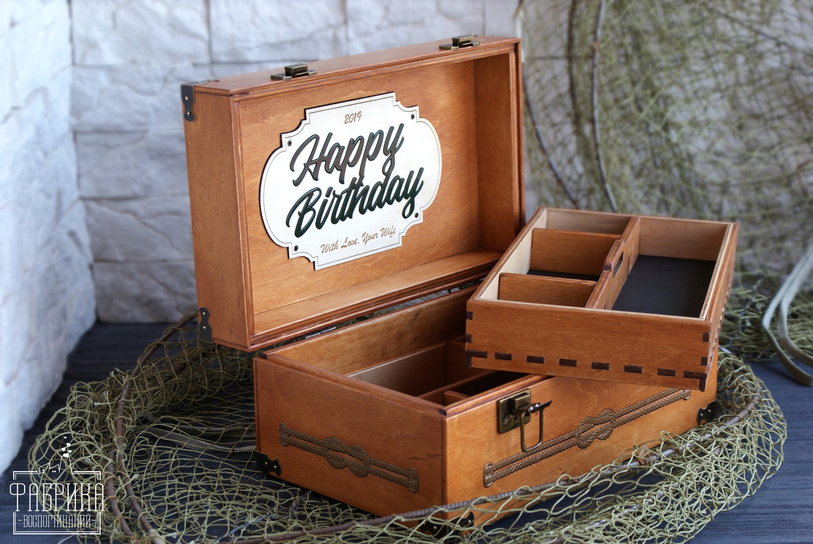 Custom Wooden Tackle Box marlin Fish Family - Etsy