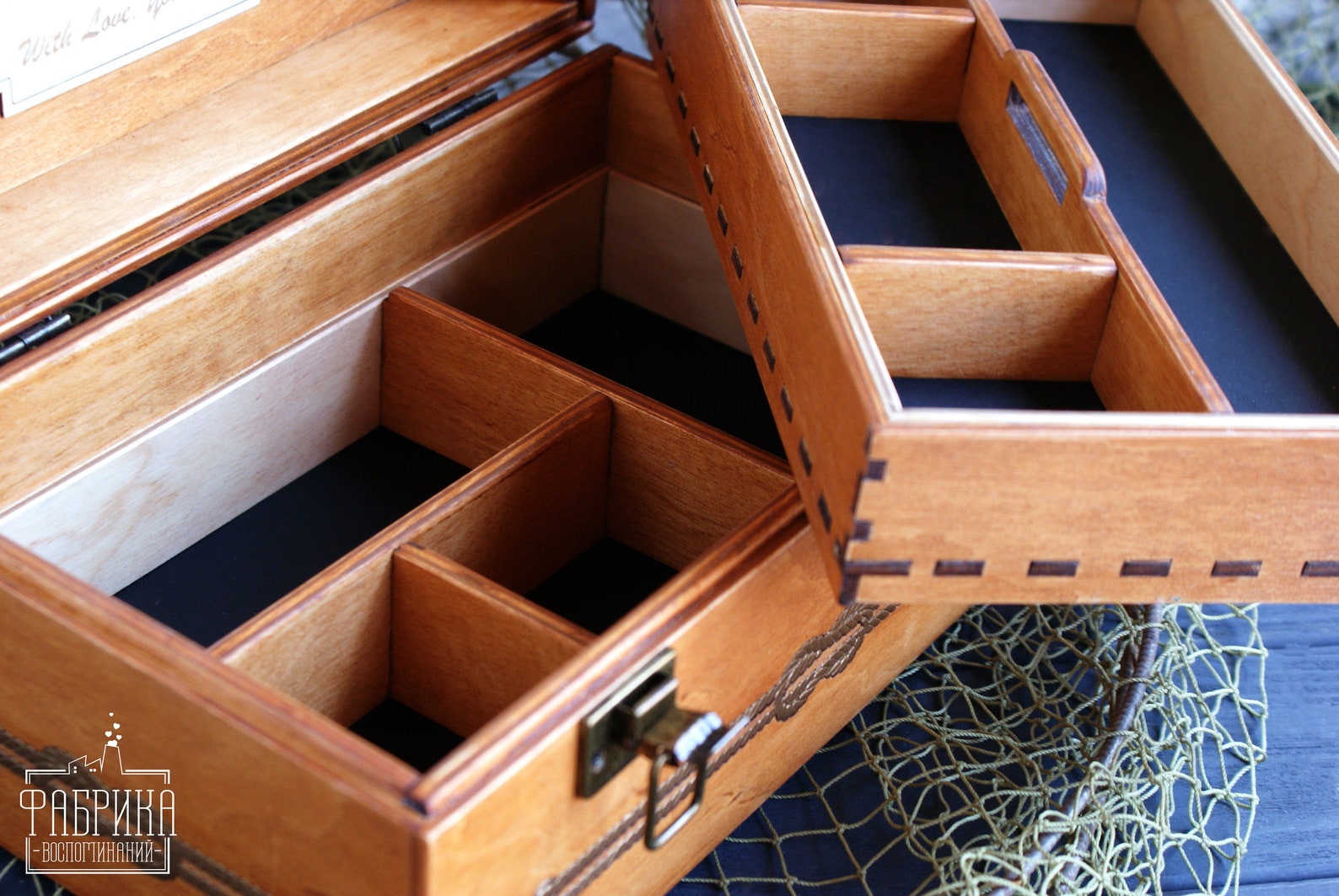 Custom Wooden Tackle Box marlin Fish Family - Etsy