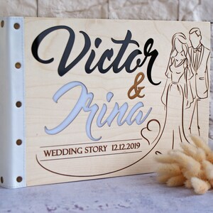 Personalized Wedding Book "wedding Story" Handmade Wooden Guest Book ...