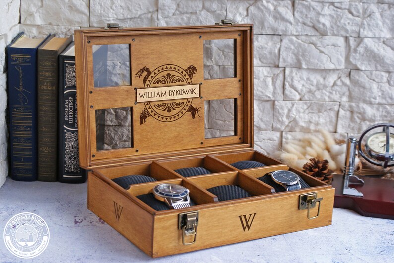 Wolf Design, Custom Watch Box Werewolf, Handmade Wooden 6 Watch ...