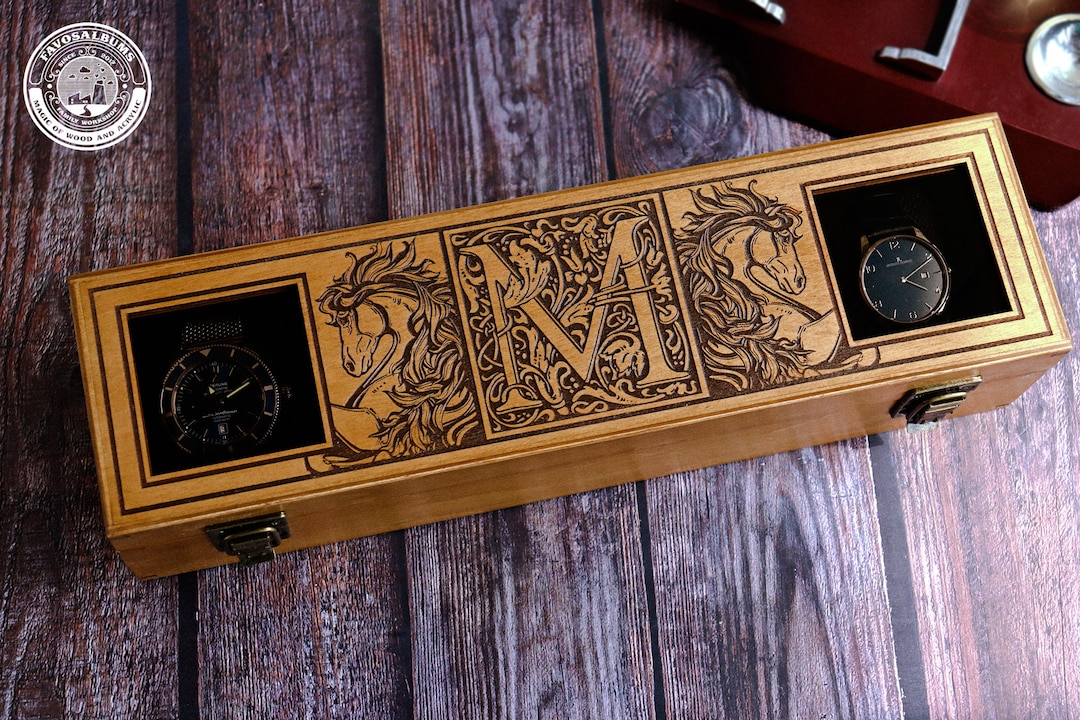 Customized Watch Box "stallion", Handmade Wooden Watch Box, VIP Gift ...