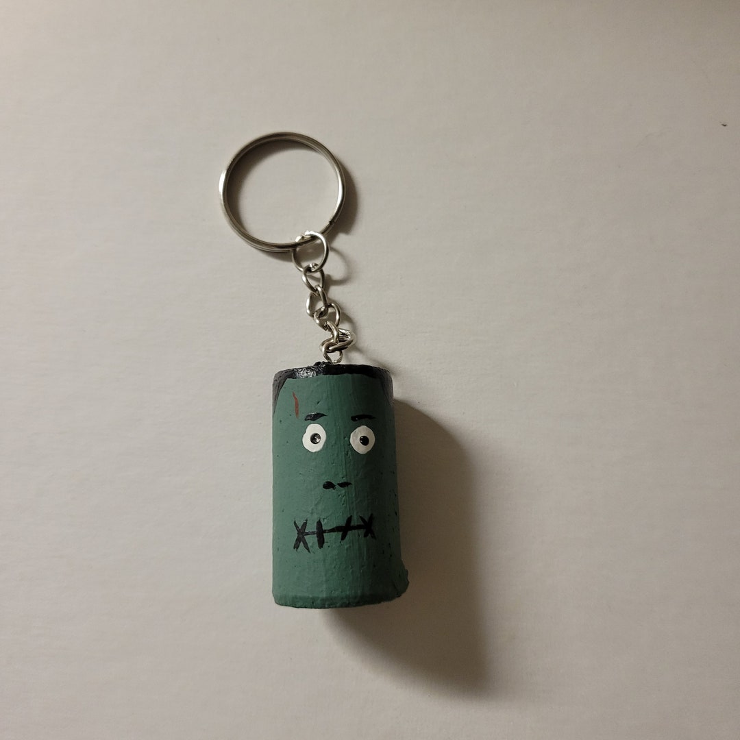 Frankenstein Wine Cork Keychain - Etsy