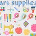Art Supplies Clipart - Painting Clipart, Sewing Clipart, Crafting ...