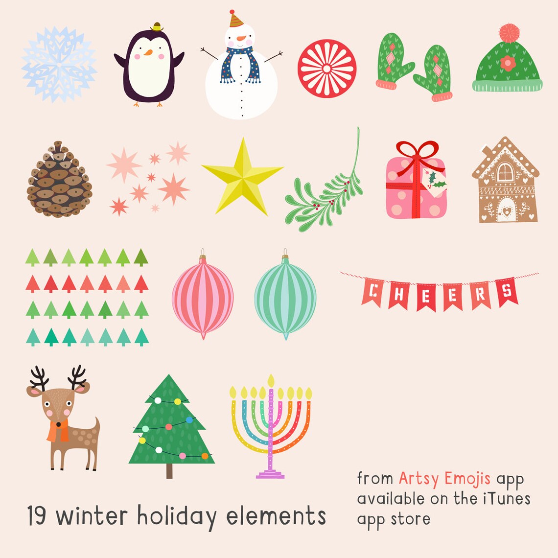 Winter Holiday Clipart - Christmas Clipart, Menorah Clipart, Snowflake ...