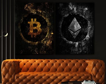 Bitcoin Canvas Crypto Art Currency Print Trader Wall Décor | Etsy