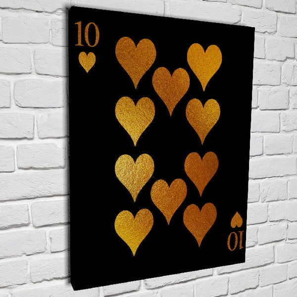 Ten of Hearts Card - Etsy