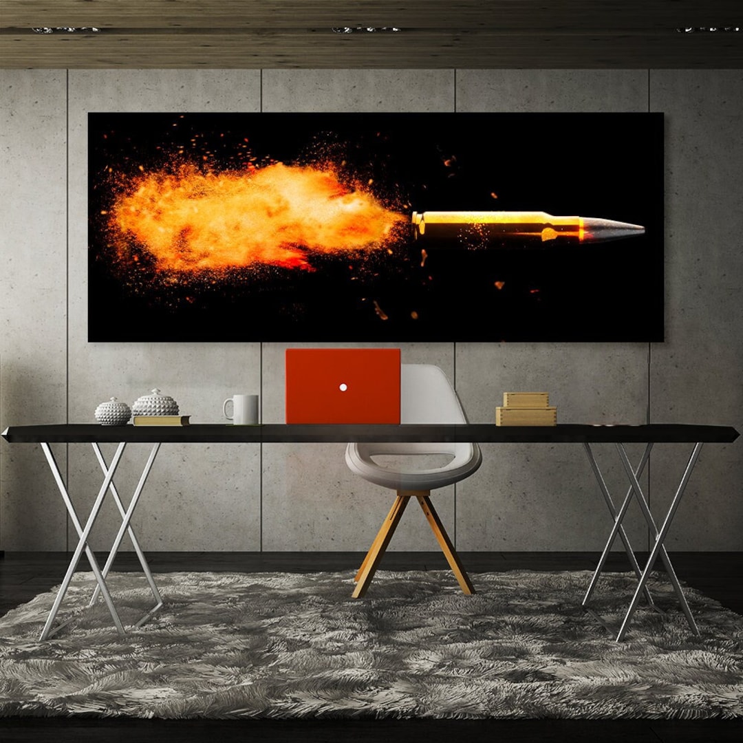 Bullet Explosion Canvas Print Wall Art Home Decor Poster Painting ...