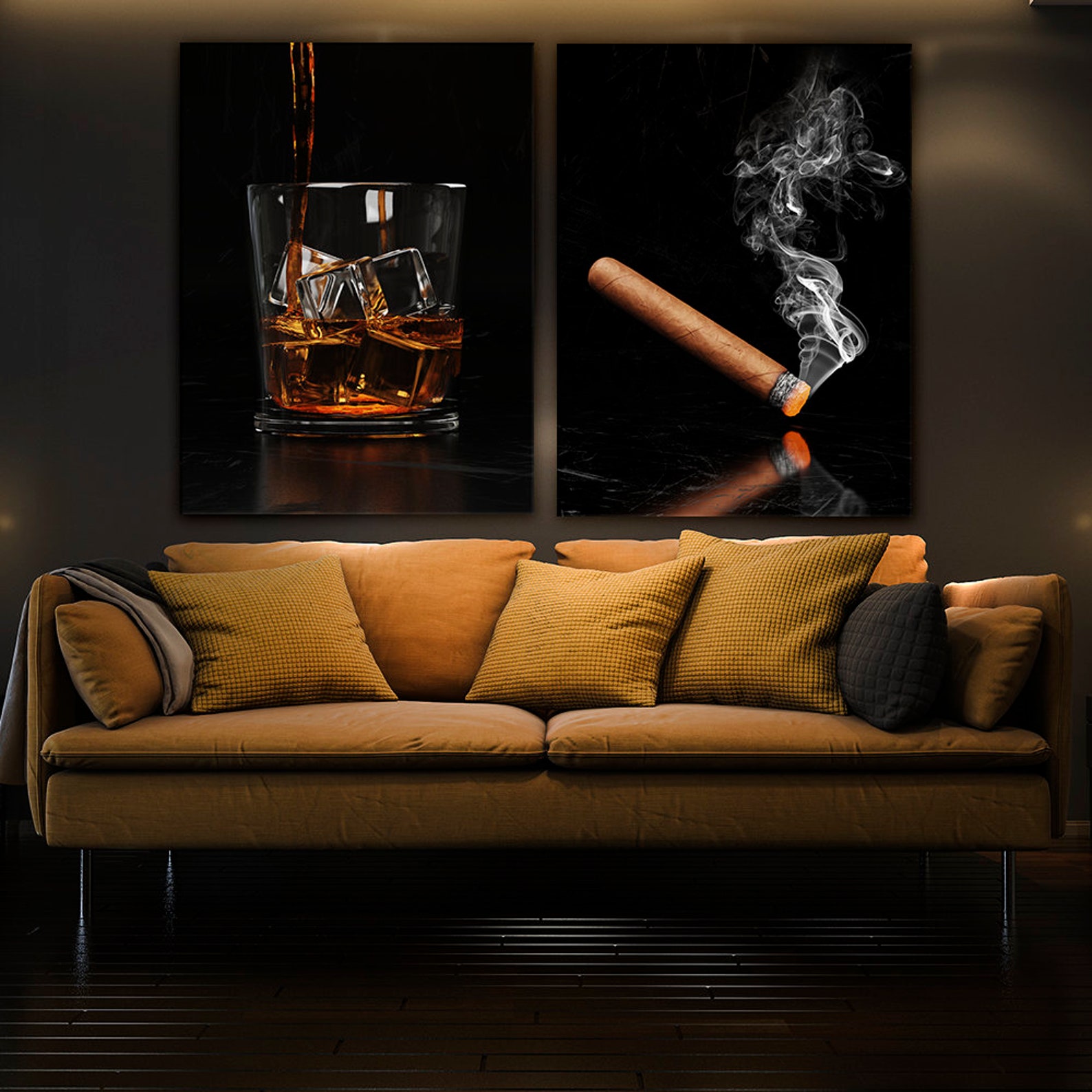Whiskey & Cigar Canvas Print Wall Art Home Decor Poster - Etsy