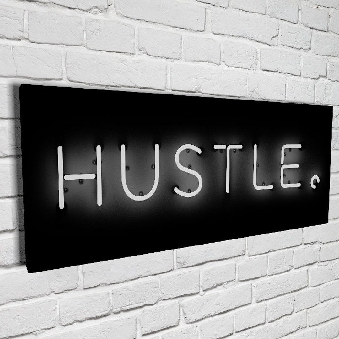 Hustle Neon Sign to Do List Motivational to Do Canvas Wall Art Pop NOT ...