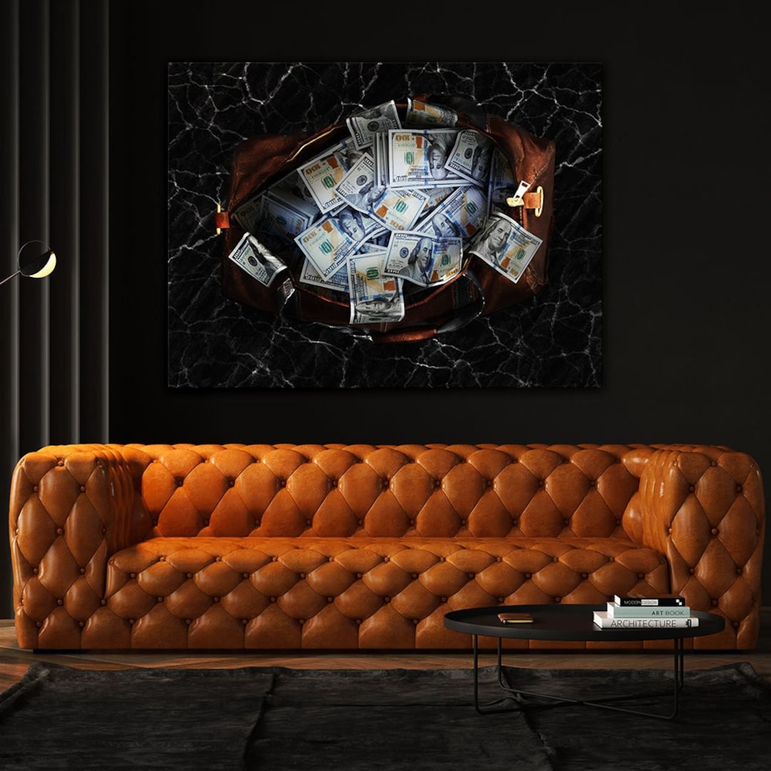 Money Motivational Money Canvas Wall Art - Etsy