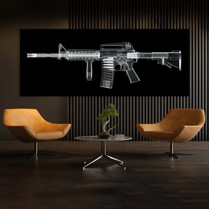 M4 CAT Scan X-RAY AR M4A4 Military Painting Art Canvas Wall Art Poster ...