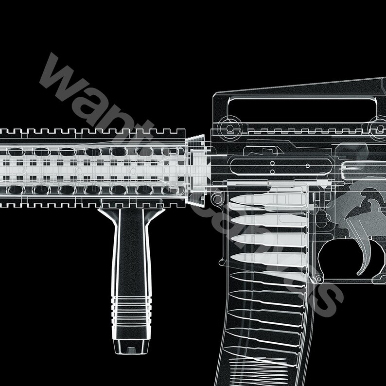 M4 CAT Scan X-RAY AR M4A4 Military Painting Art Canvas Wall - Etsy