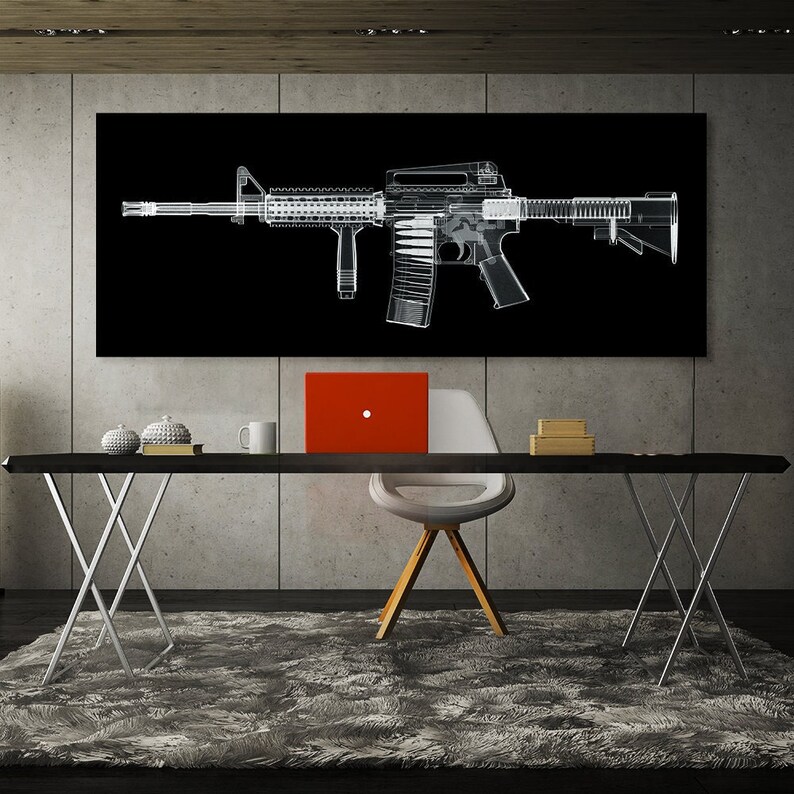M4 CAT Scan X-RAY AR M4A4 Military Painting Art Canvas Wall - Etsy