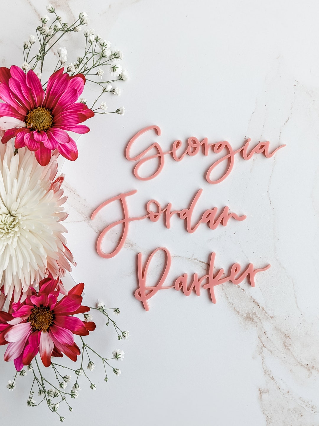 Laser Cut Acrylic Name | Custom Hand Lettered Calligraphy Place Setting ...